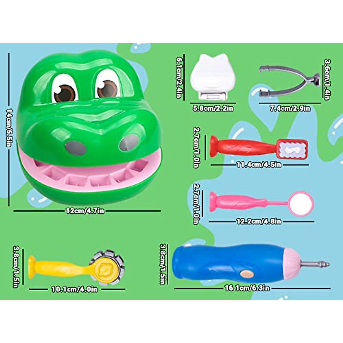 Crelloci Color Dough Dentist Set Tools Crocodile Doctor Modeling Clay Kit Drill and Fill Dough Art & Craft DIY Playset for Toddlers Kids 3 Years and Up Toys Party Birthday Gift.