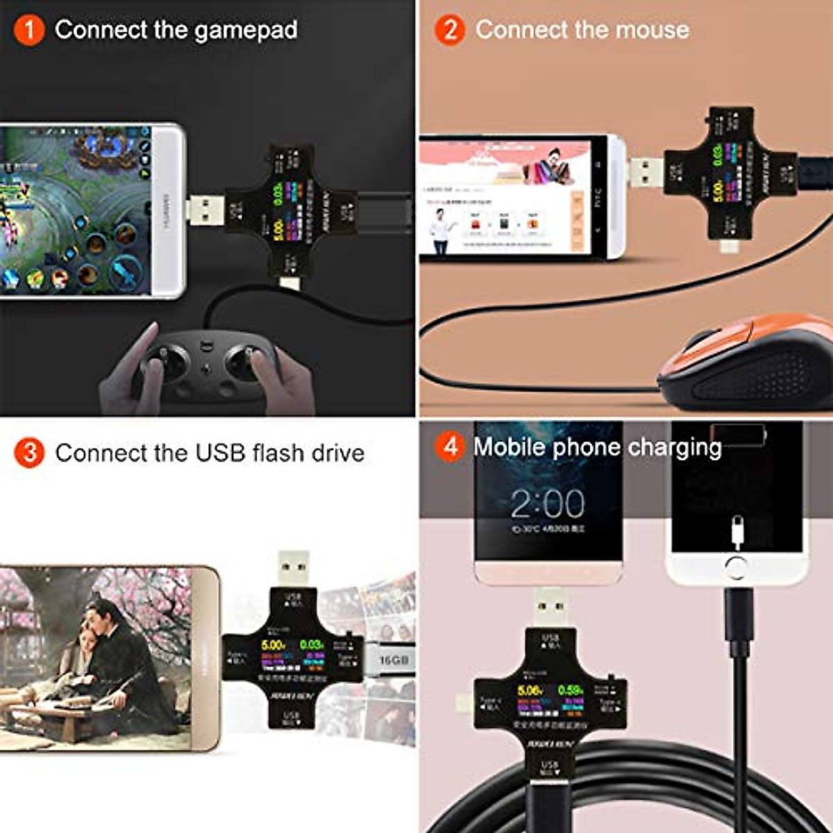 USB Tester Type C Meter - USB Digital Multimeter Amperage Power Capacity Reader & USB C Current Voltmeter & Voltage Monitor Tester & Amp Amperage Charging USB Detector Checker DC 0-30V/0-6.5A