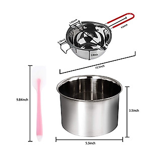2 Pack Stainless Steel Double Boiler Pot with Heat Resistant Handle, Melting Pot Universal for Melting Chocolate, Butter, Cheese, Caramel and Candy, Capacity 450ML/900ML