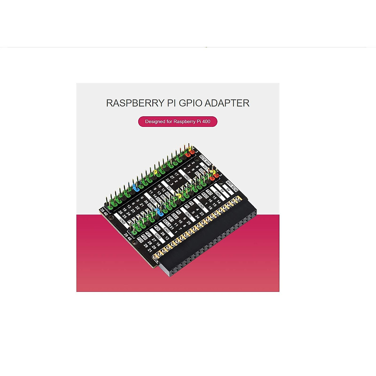 2X 40 PIN GPIO Header Adapter Color-Coded Header Expansion Board for Raspberry Pi 400,Easy Expansion