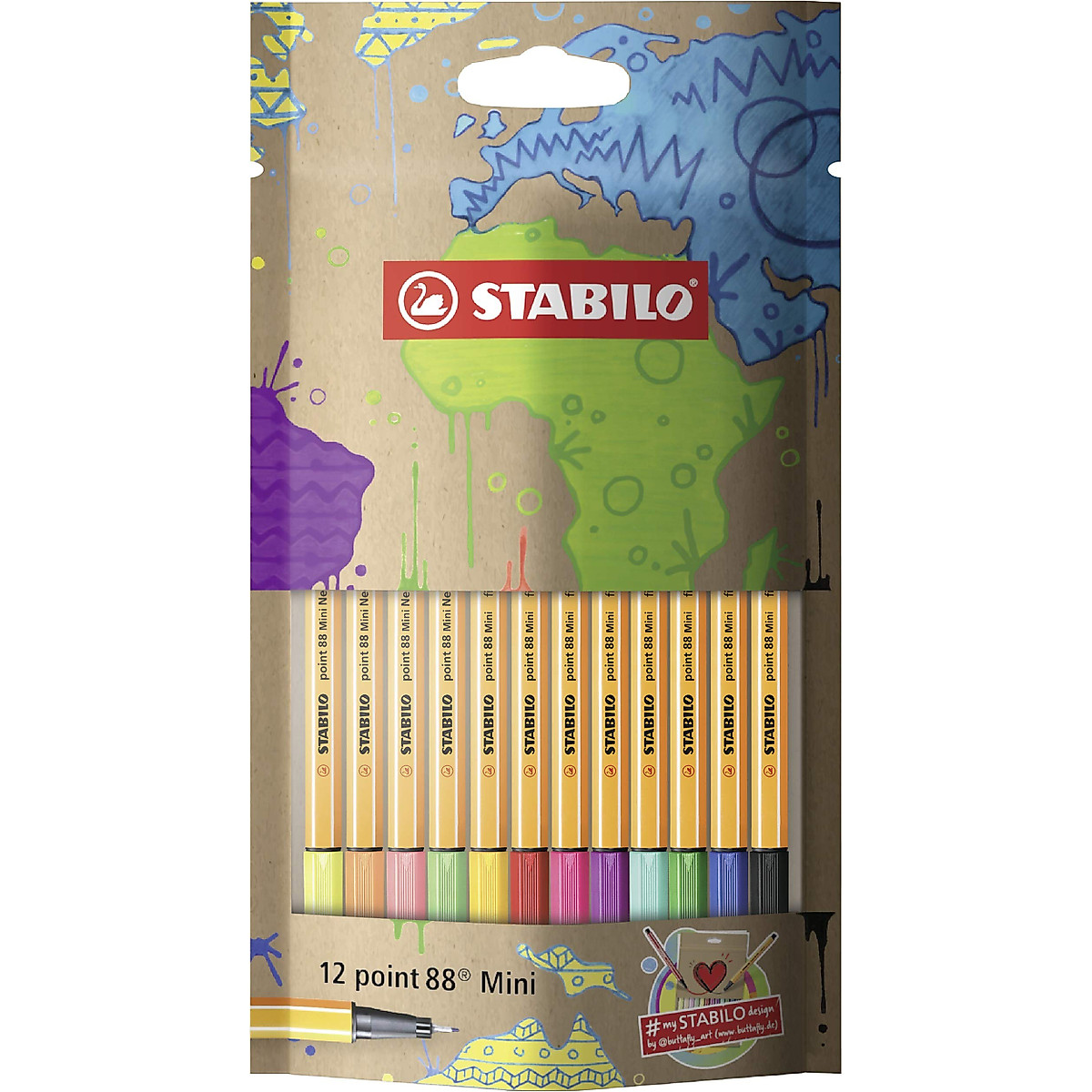 STABILO Fineliner Point 88 Mini Mystabilodesign Pouch of 12 Assorted Colours