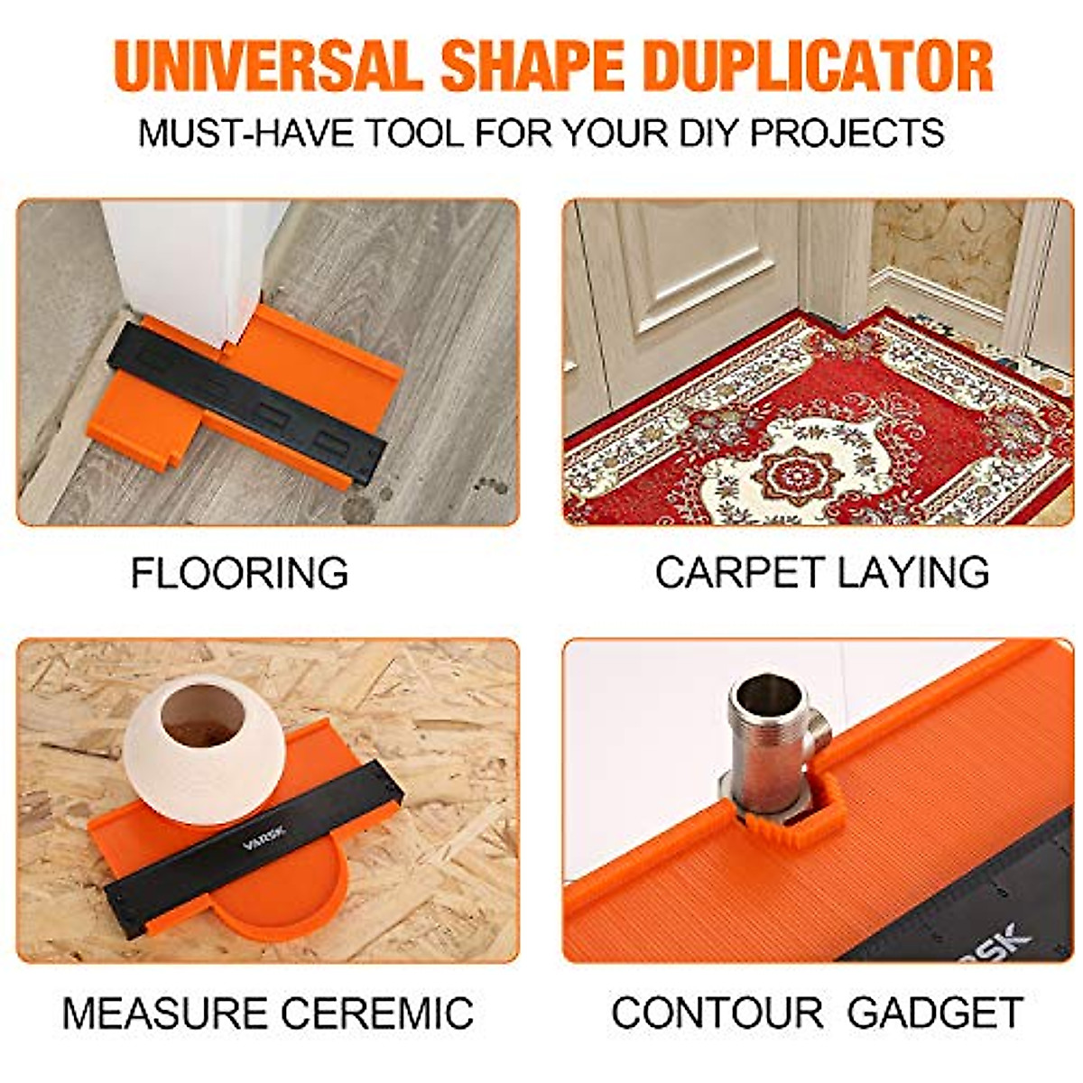 VARSK Contour Gauge Duplicator with Lock 10 inch - Shape Duplicator Profile Gauge Tool - Cool Gifts for Men DIY Woodworking Carpentry Flooring Handyman