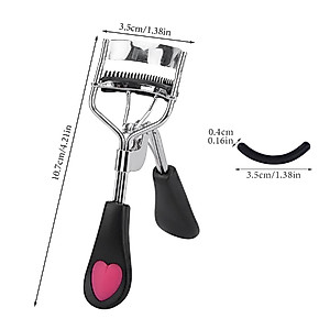 5Pcs Eyelash Curler with Built in Comb, Lash Curler with 4 Extra Silicone Replacement Pads, Professional Makeup Tool Portable Compact Partial Makeup Curler(Size:5Pcs)
