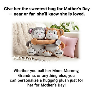 Let's Make Memories Personalized Hugging Plush Monkeys - Monkey Stuffed Animal for Kids - for Birthday - for Boy - for Girl - Te Quiero - Familia