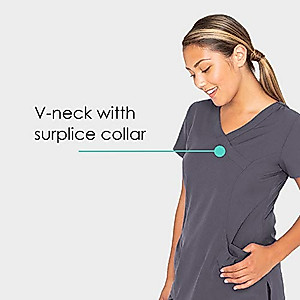 BARCO Skechers Vitality Women’s Charge V-Neck Scrub Top – Pewter, L