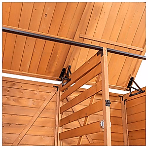 Leisure Season TRSM5937-E Horizontal Trash and Recycling Storage-Sheds, Medium Brown