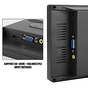 Serounder Portable 7 Inch Monitor 1024x600 Resolution 16:9 Full HD LCD Screen Display with Foldable Bracket Support/VGA/AV Input for, for PS4, Car Display,