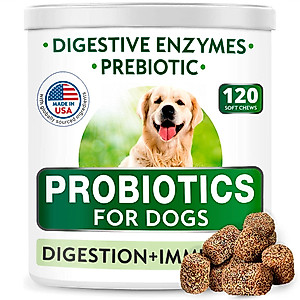 Dog Probiotics Chews + Calming Hemp Treats + All-Natural Grass Treatment - Gas, Diarrhea, Allergy, Constipation, Upset Stomach Relief + Anxiety Relief - Separation Aid + Grass Saver Pee Lawn Repair