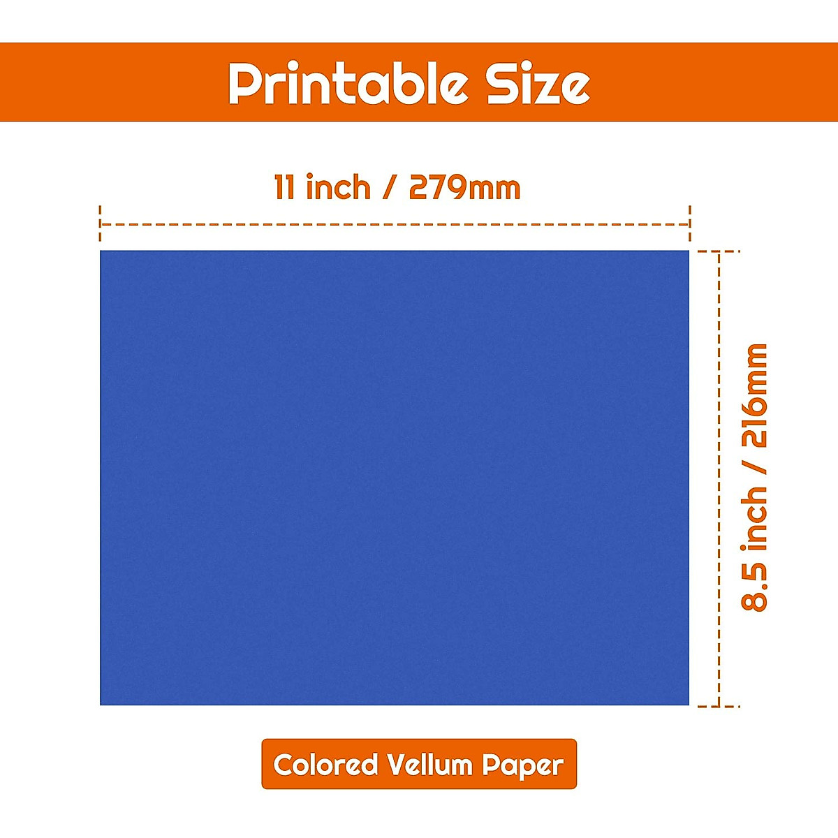 Colored Vellum Paper, Shynek 50 Sheets 10 Colors Transparent Vellum Paper 8.5 x 11 Translucent Printable Clear Vellum Sheets for Printing Drawing Ink Jet Laser Printer