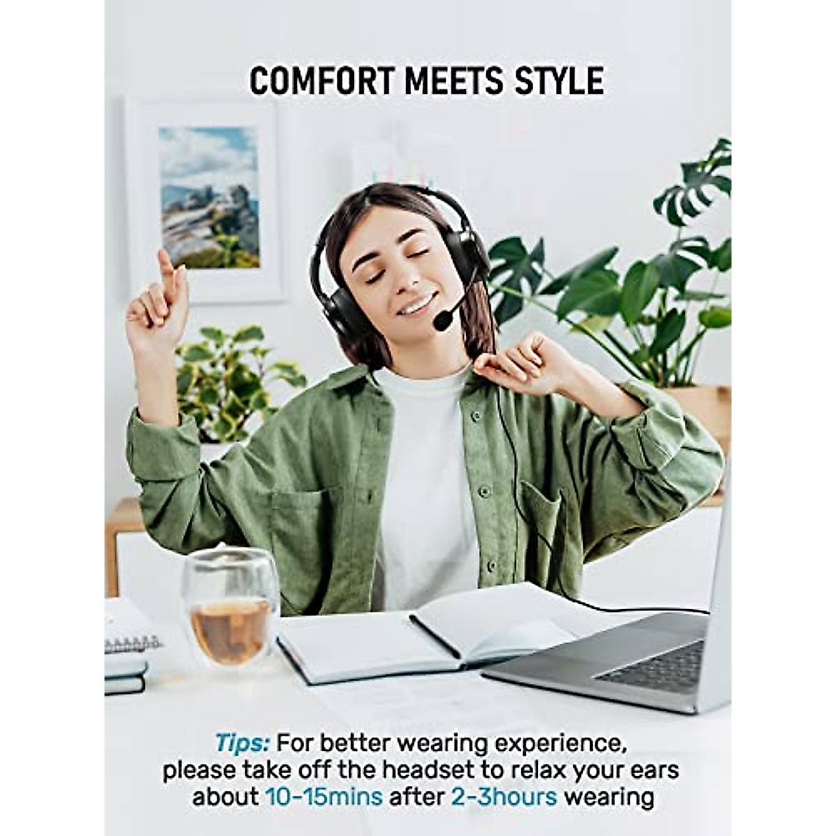 XAPROO USB Headset with Microphone for PC, 3.5mm Headset with Microphone for Laptop, Quality Computer Headset with Mute/Sidetone, USB Headphones with Microphone Noise Canceling for Zoom MS Teams