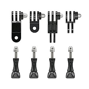 3-Way Adjustable Extension Pivot Arm Straight Joints Adapter Mount Kit for GoPro Hero 11, 10, 9, 8, 7, 6, 5, 4, 3+, 3, Same Direction and Vertical Direction, Long Thumb Screws (8pcs)