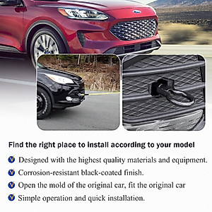 X4XZ Front&Rear Tow Hook Recovery Towing Hook for 2013-2021 Ford Escape Focus Fusion Mustang Edge GT Lincoln MKC MKZ # 6M2Z17A954A