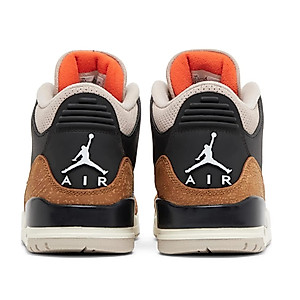 Nike Men's Jordan 3 Retro Basketball Shoes, Black/Rush Orange-fossil Stone, 10