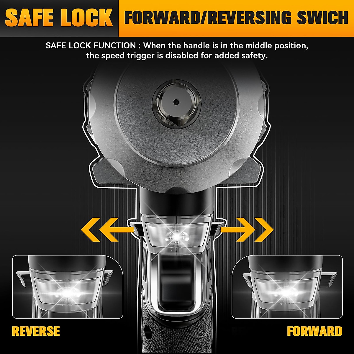 Cordless Impact Wrench 1/2 inch for Dewalt Battery, 900FT-LBS (1200N.m) Brushless Electric Impact Gun Includes LED Work Light, 2100RPM High Torque Impact Driver, Bare Tool Only
