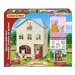 Calico Critters Sky Blue Terrace Gift Set, Dollhouse Playset with Figures, Furniture and Accessories