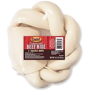 Cadet Premium Grade Beef Hide for Dogs, Long Lasting Rawhide Donut Bone, Single Ingredient Dog Chews, 5 Inch (1 Count)