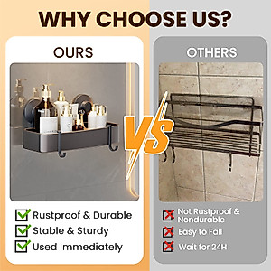 TAILI Shower Caddy Self Adhesive, Shower Shelf Drill-Free Shower Organizer, Rustproof Bathroom Caddy Wall Mount Shower Basket, Strong Weight Shower Storage