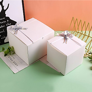 SHIPKEY 10PCS White Gift Boxes with Lids | 5x5x5 Inch Durable Square Gift Boxes | Gift Box for Wedding, Christmas, Holidays, Birthdays and All Other Occasions