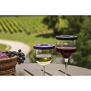 Wine-Tapa(R) Tuscan Set of 6 Wine Glass Covers in Beautiful Earthy Colors to Protect Your Wine From Bugs