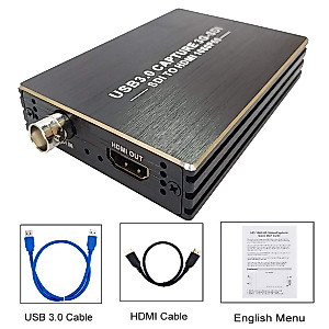 YOTOCAP YT-M006 SDI to USB3.0 Video Capture, SDI Pass Through to HDMI Record SDI Live Streaming and Record SDI to HDMI 1080P 60FPS & Mic+Audio HD SDI Video to PC