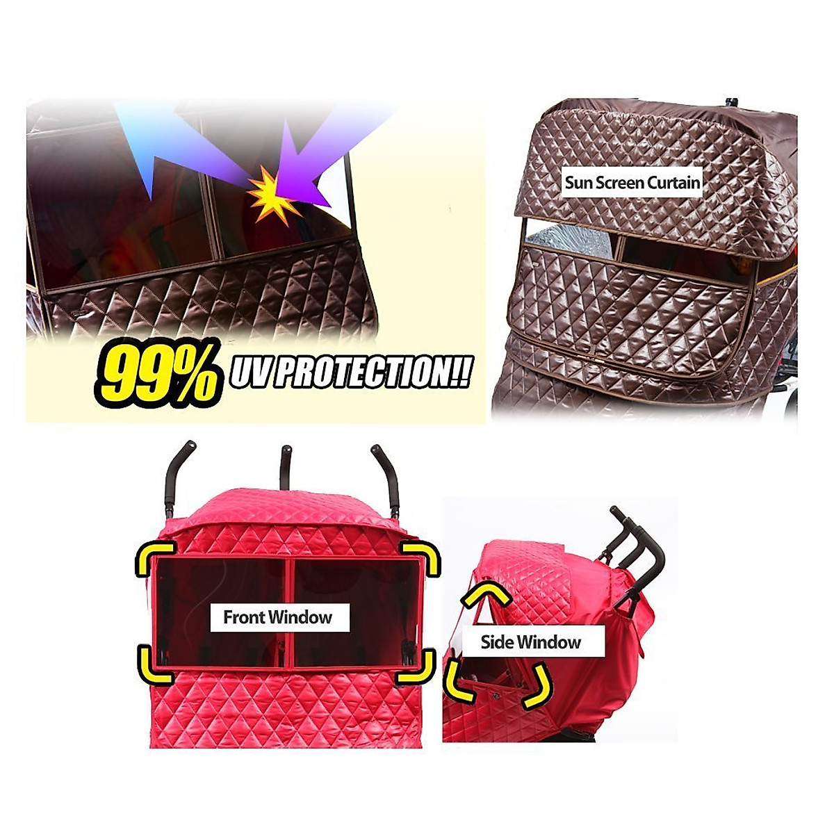 Manito Castle Alpha Twin Stroller Weather Shield (Navy)