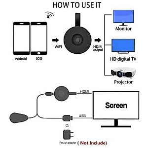 1080 HD Wireless Screen Projector, Wireless HD Projector Screen, Outdoor Movie Projector with WiFi and Bluetooth