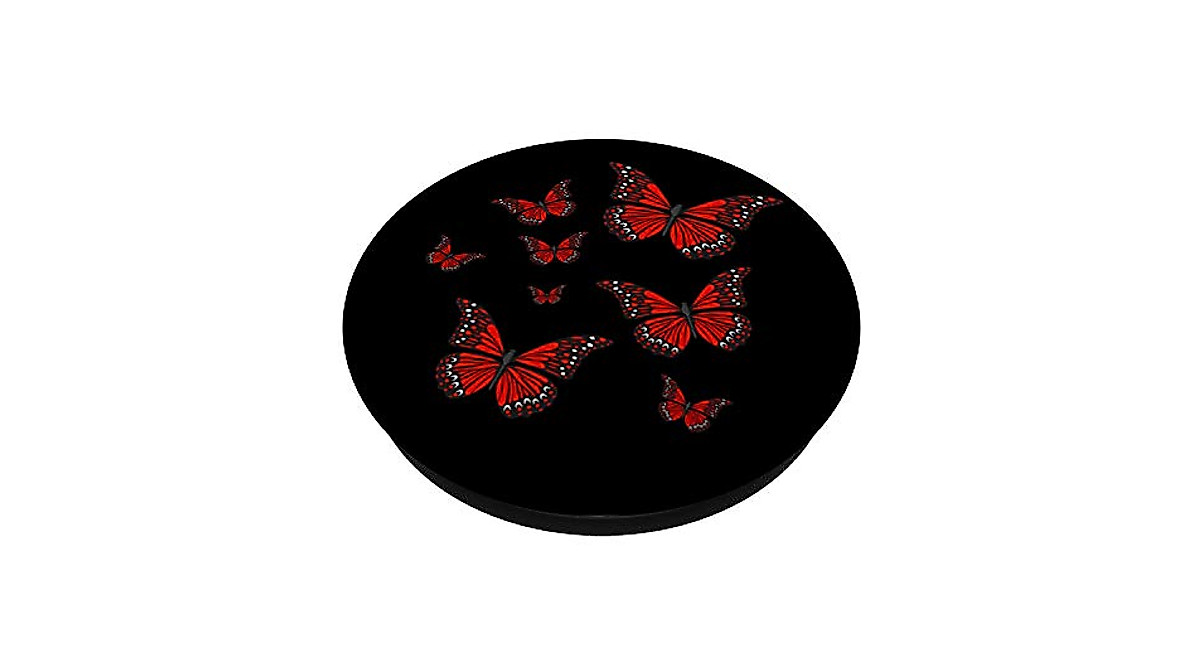 Red Butterfly PopSockets - Stylish Swappable Phone Grip & Stand