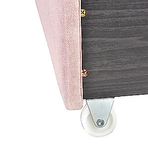 OMMGG Queen Size Upholstered Platform Bed with Two Drawers and Button Tufted Headboard, Linen Fabric Storage Bedframe w/Reinforced Wooden Slats & 4 Supporting Legs, No Box Spring Needed