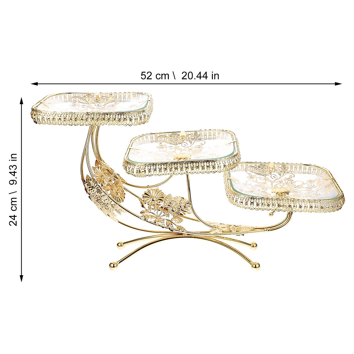 BESTOYARD 3 Tier Serving Stand European Style Glass Serving Platters Serving Trays for Snacks Appetizers Fruit Salad Cupcake Dessert Tea Party Display