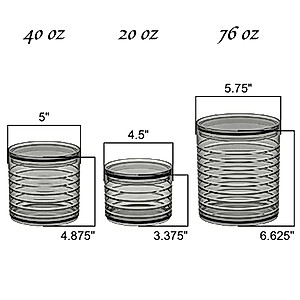 Amazing Abby - Inspire - Acrylic Headband Organizer (3-Piece Set), Plastic Apothecary Jars for Vanity, Bathroom Canisters, Midnight Grey, Great for Hairbrush, Beauty Supplies, Bath Sponges, and More