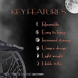 Crescent Moon Shelf for Crystals, Goth Shelf for Gothic Wall Decor, Moon Decor for Bedroom; Moon Wall Shelf; Moon Crystal Shelf; Witchy Home Decor