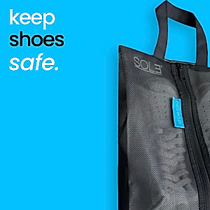 SOL3 Premium Shoe Travel Bags - Water Resistant Odor-Proof Storage Organizer Pouch with Zipper