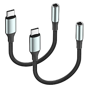 Lightning to 3.5 mm Headphone Jack Adapter, 2 Pack [Apple MFi Certified] for iPhone 3.5mm Headphones/Earphones Aux Audio Adapter Dongle for iPhone 14 13 12 11 XS XR X 8 7 iPad, Support Music + Calling