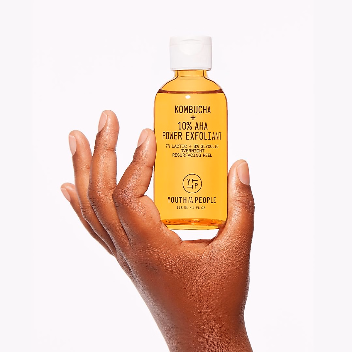 Youth To The People Kombucha + 10% AHA Power Exfoliant (4 fl oz), Overnight Resurfacing Peel, Helps Fade Discoloration + Smooth Skin Texture, Lactic + Glycolic Acid, Fragrance-free, Vegan