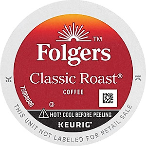 Folgers Classic Roast Medium Roast Coffee, 12 Keurig K-Cup Pods