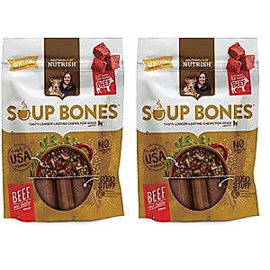 Rachael Ray Nutrish Soup Bones Dog Treats, Real Beef & Barley Flavor, 3 Bones, 6.3 Ounces (Pack of 2)