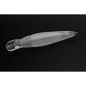 5PCS Unpainted Fishing Lure Blanks 28.97g 14.7cm with 10mm Free Fishing Eye Crankbait Baits Simulation Blank Body Clear Hard Baits Trout Salmon Minnow Lure Popper Lures Topwater Freshwater 8025