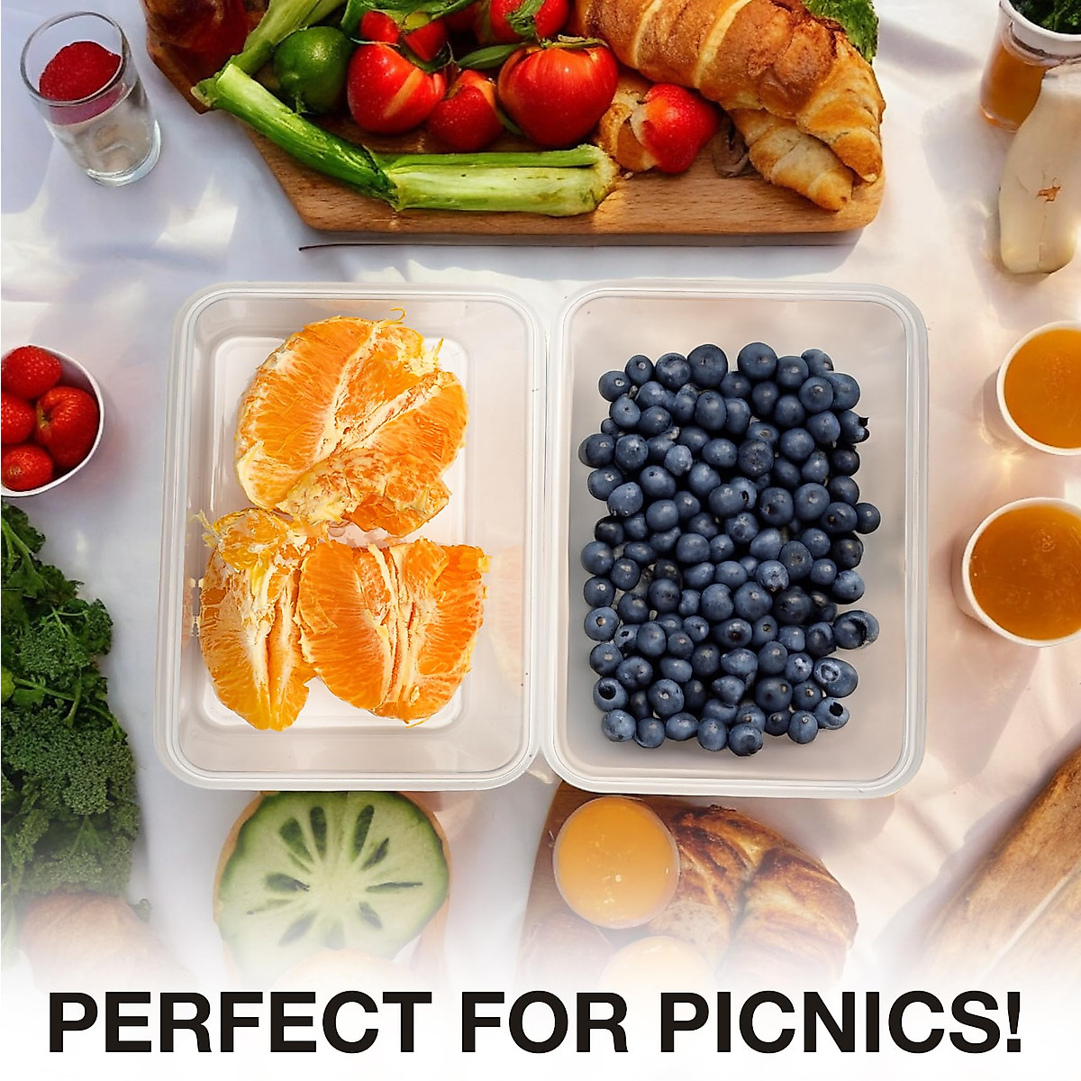 MatProv 50 PCS Food Storage Containers with Lids (25 Containers & 25 Lids), Reusable, Airtight, BPA-Free, Stackable, for Kitchen & Pantry organization, Meal Prep, lunch prep, Freezer & Microwave Safe