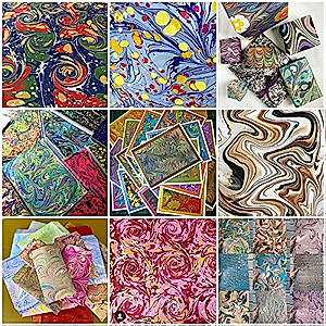 Marbling Paint Kit for Kids, Water Marbling Paint Set, Arts and Crafts for Girls & Boys Ages 6-12, 30 Colors, Ideas for Kids Activities Age 4 5 6 7 8 9 10 Marble Painting