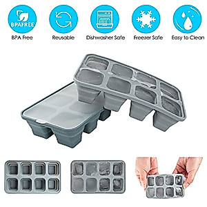 3Pack Mini Ice Cube Tray, Ice Cube Trays for Freezer, Silicone Ice Cube Tray, Ice Cube Mold Ice Molds, Ice Trays for Freezer with Lid, Ice Ball Maker Mold, Small Ice Cube Trays (3xMini)