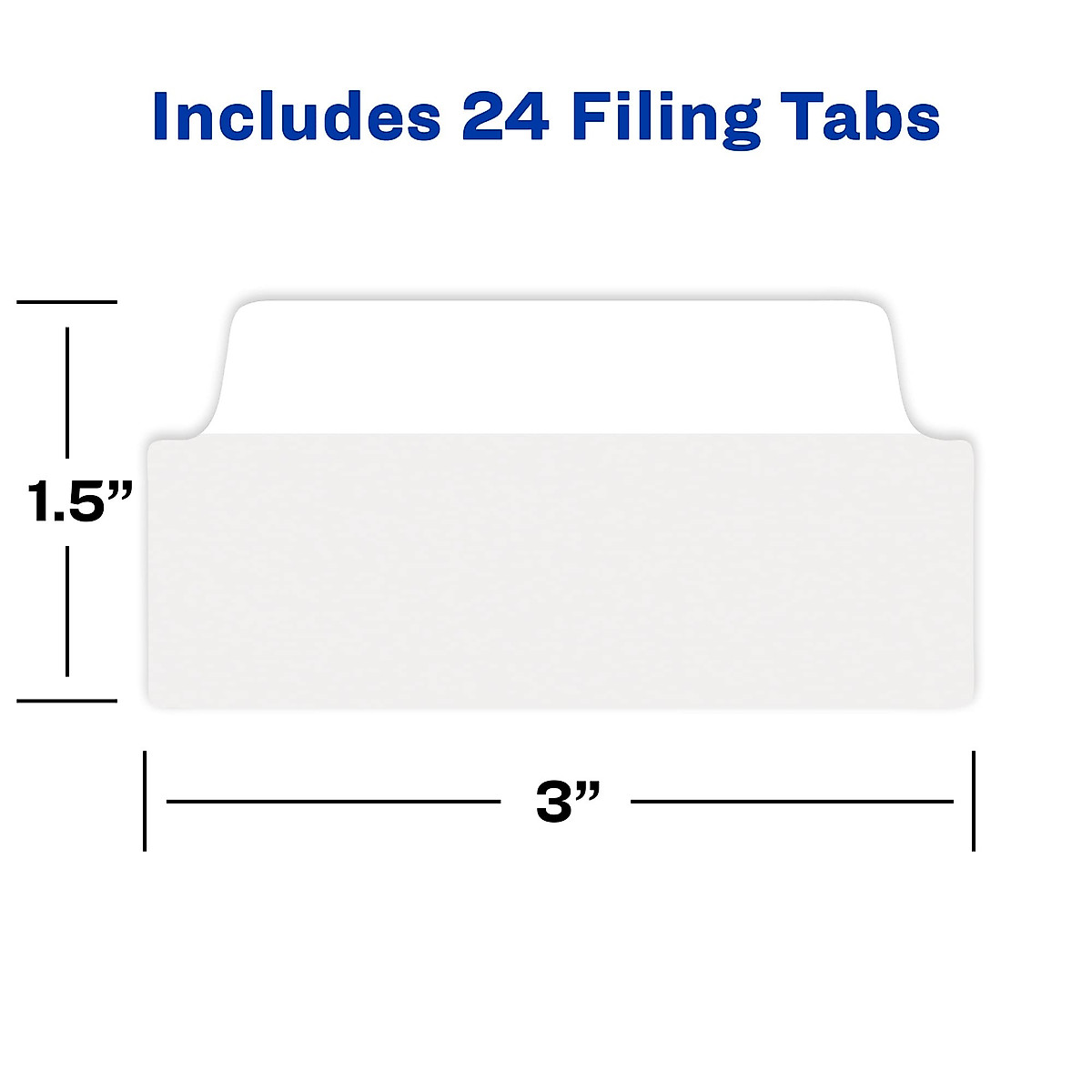 Avery Ultra Tabs, 3" x 1.5", 2-Side Writable, White, 24 Repositionable Filing Tabs (74776)
