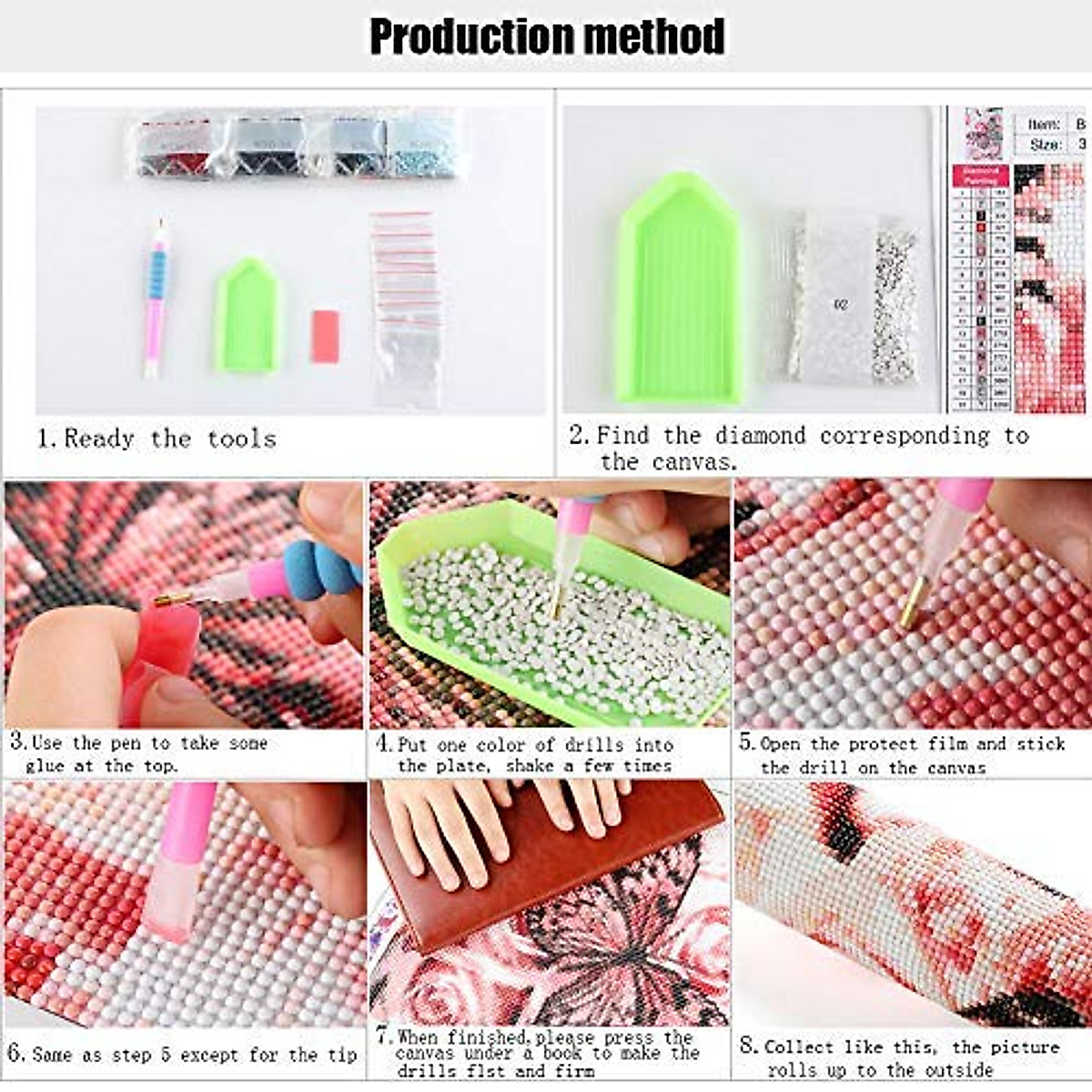 JLHATLSQ DIY Diamond Painting Kits, 5D Diamond Painting Full Drill Round Cross Stitch Embroidery Painting,Diamond Art Perfect for Relaxation and Home Wall Decor (12x16inch)