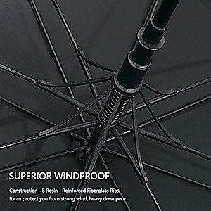 G4Free 62 Inch Automatic Open Golf Umbrella Extra Large Oversize Double Canopy Vented Windproof Waterproof Stick Umbrellas (Black)