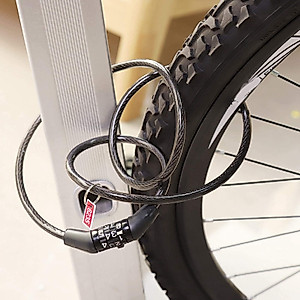 No Key Waterproof Passwords Bike Security Lock, Anti-Theft Bike Coded Cable Lock, Easy to Operate, Mountain Bicycle Children for Bike Home