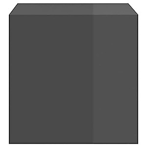 Queen.Y Floating Shelves Set of 4, Wall Mounted Cube Shelves with Cabinet, Wall Hanging Storage Shelves, Home Decor Furniture, High Gloss Gray