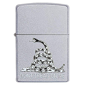 Zippo Don't Tread on Me Satin Chrome Pocket Lighter