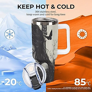 Gothic Rose Horror Dark 40oz Water Bottle Double Wall Insulated Tumbler with Handle Leakproof Travel Mug White-style