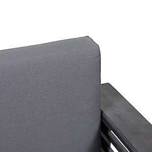 Christopher Knight Home Louver Outdoor Acacia Wood Club Chairs with Cushions, 32 "W x 27.75 "D x 27.75 "H, Dark Gray