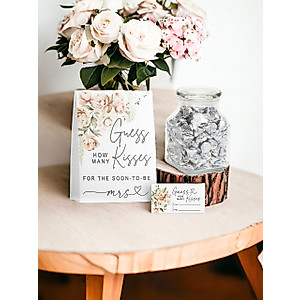 Your Main Event Prints Floral How Many Kisses For The Mrs Game, Guess How Many Bridal Shower Games and Activities