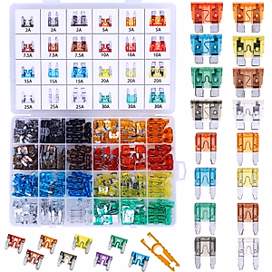 288 Pieces Car Fuses Assortment Kit - Blade Fuses Automotive - Standard & Mini & Low Profile Mini Size (2A/5A/7.5A/10A/15A/ 20A/25A/30AMP/ATC/ATO) Replacement Fuses for Marine, Auto, RV, Boat, Truck